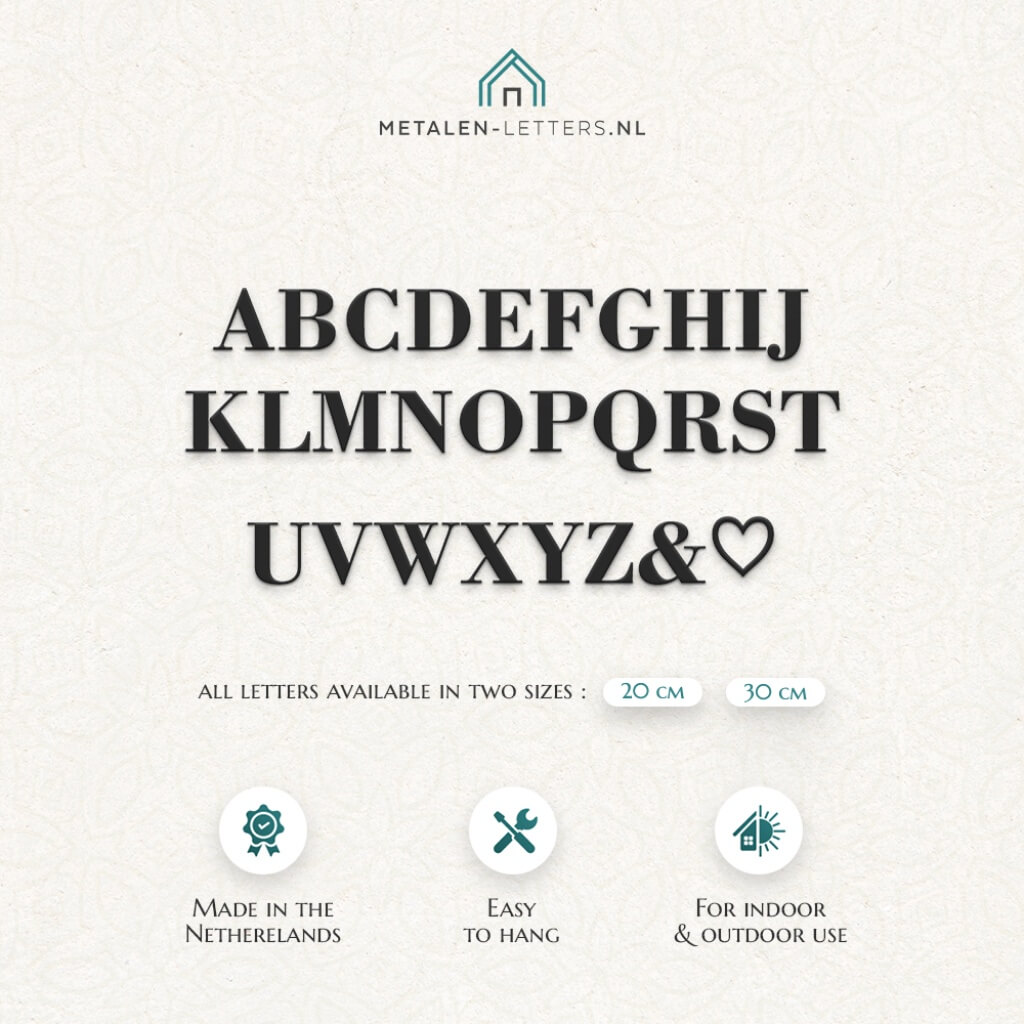 Eigen Metalen Letters | Metalen Decoratie Letters